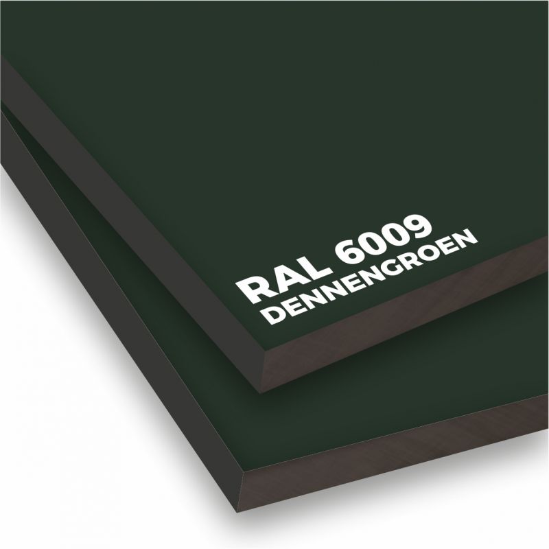 Multicompact dennengroen suede RAL6009 2-zijdig uv+ 3050x1300x6mm